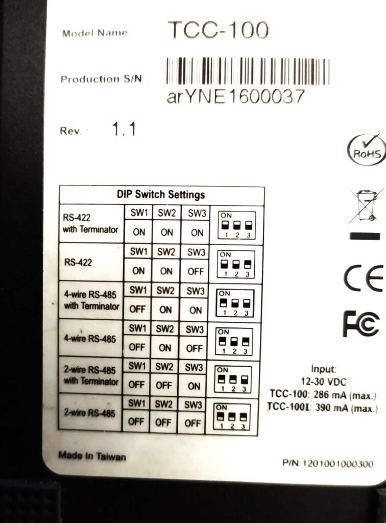 CONVERTIDOR AISLADO INDUSTRIAL RS232 Y RS422-485 MOXA TCC-100 - IDKMANAGER