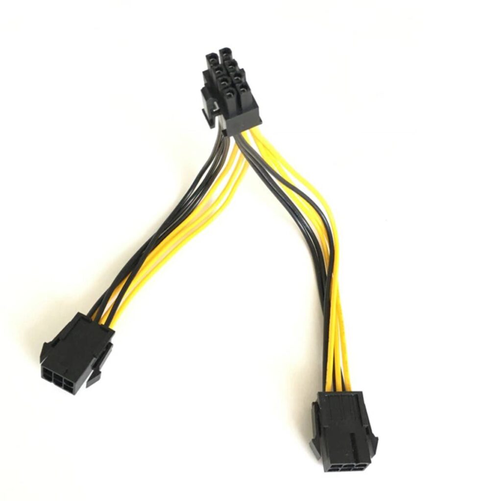 CABLE ADAPTADOR 6 PINES DUAL PCI-E PCIE 8 PINES - IDKMANAGER